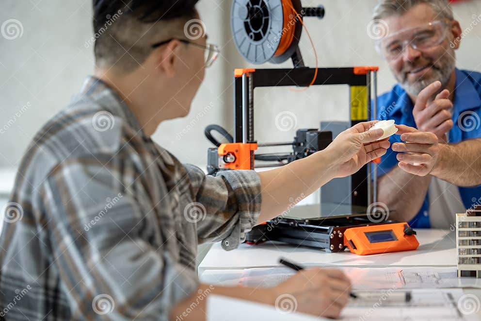 Architects Making House Model Using 3D Printer, FDM Technology for ...