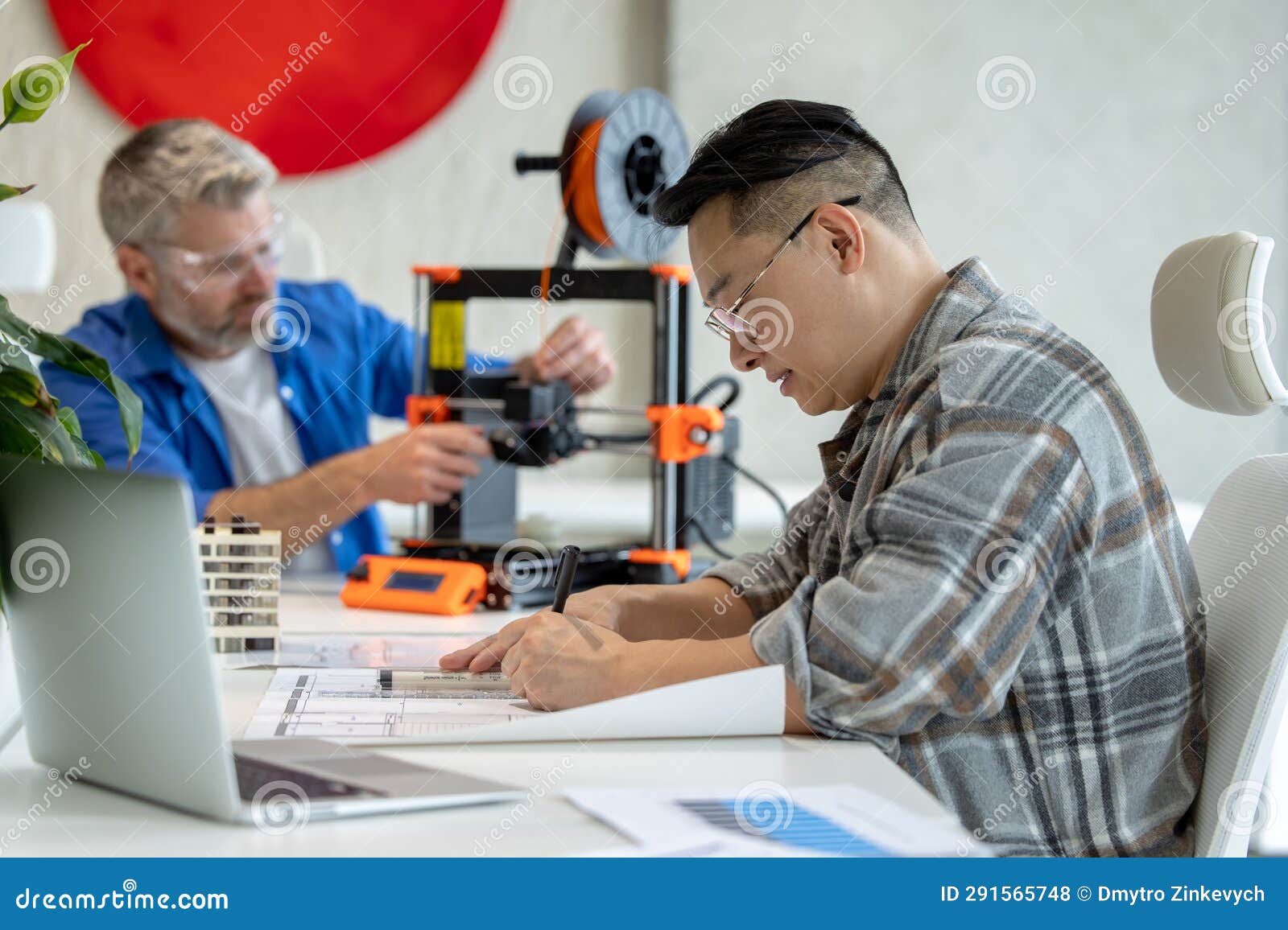 Architects Making House Model Using 3D Printer, FDM Technology for ...