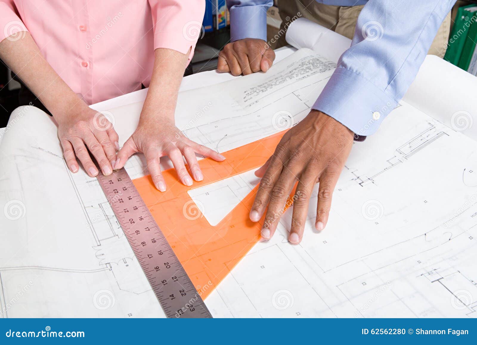 Architects Measuring Blueprint Stock Photo - Image of holding, accurate ...