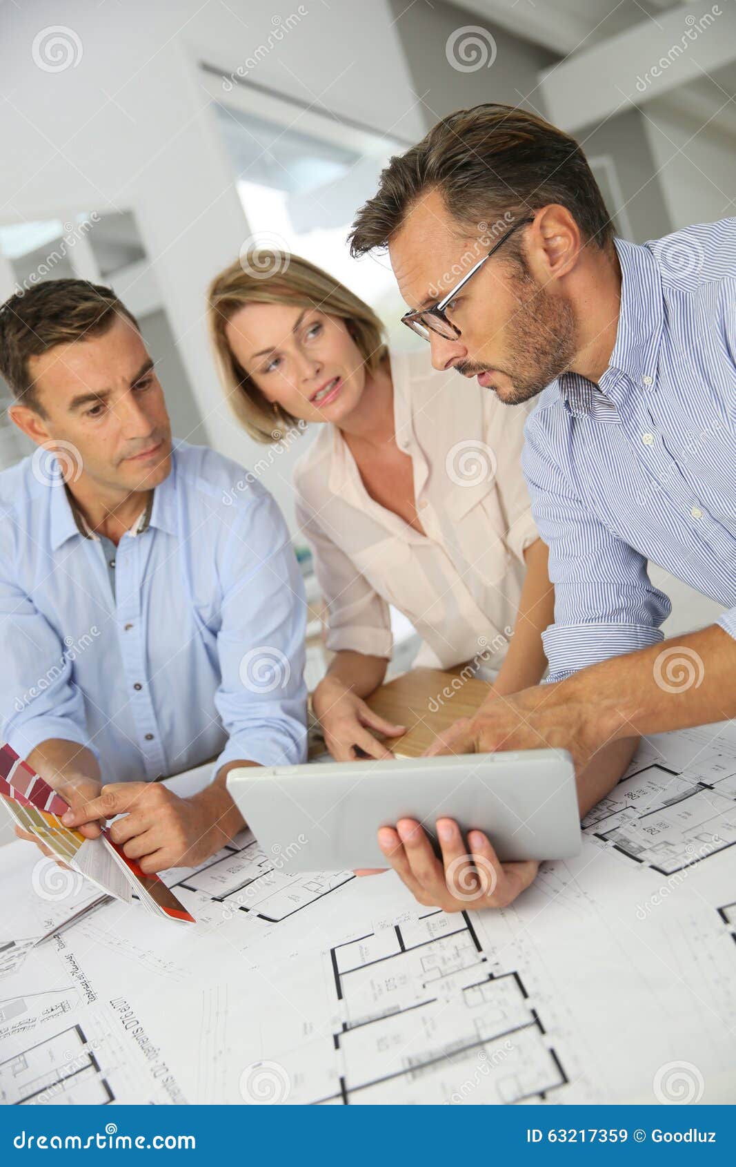 Architects Meeting and Discussing Construction Plans Stock Image ...