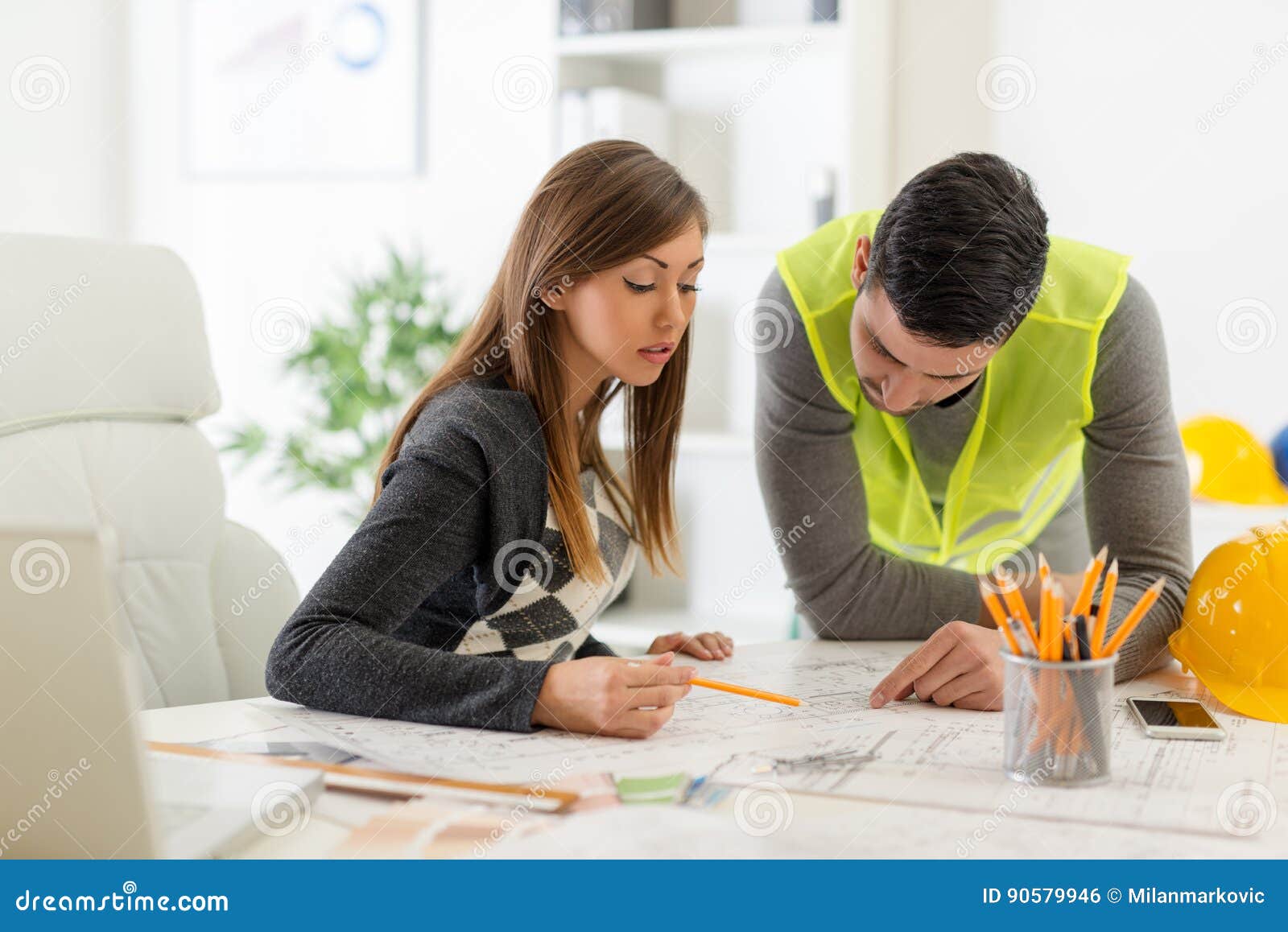 Architects Partners Planning Next Step Stock Photo - Image of architect ...