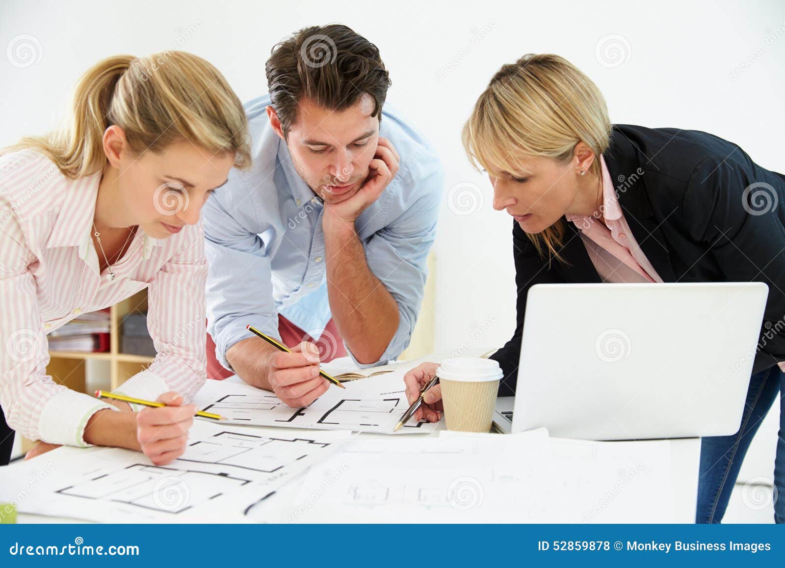 Architects Planning Layout of Empty Office Space Stock Photo - Image of ...