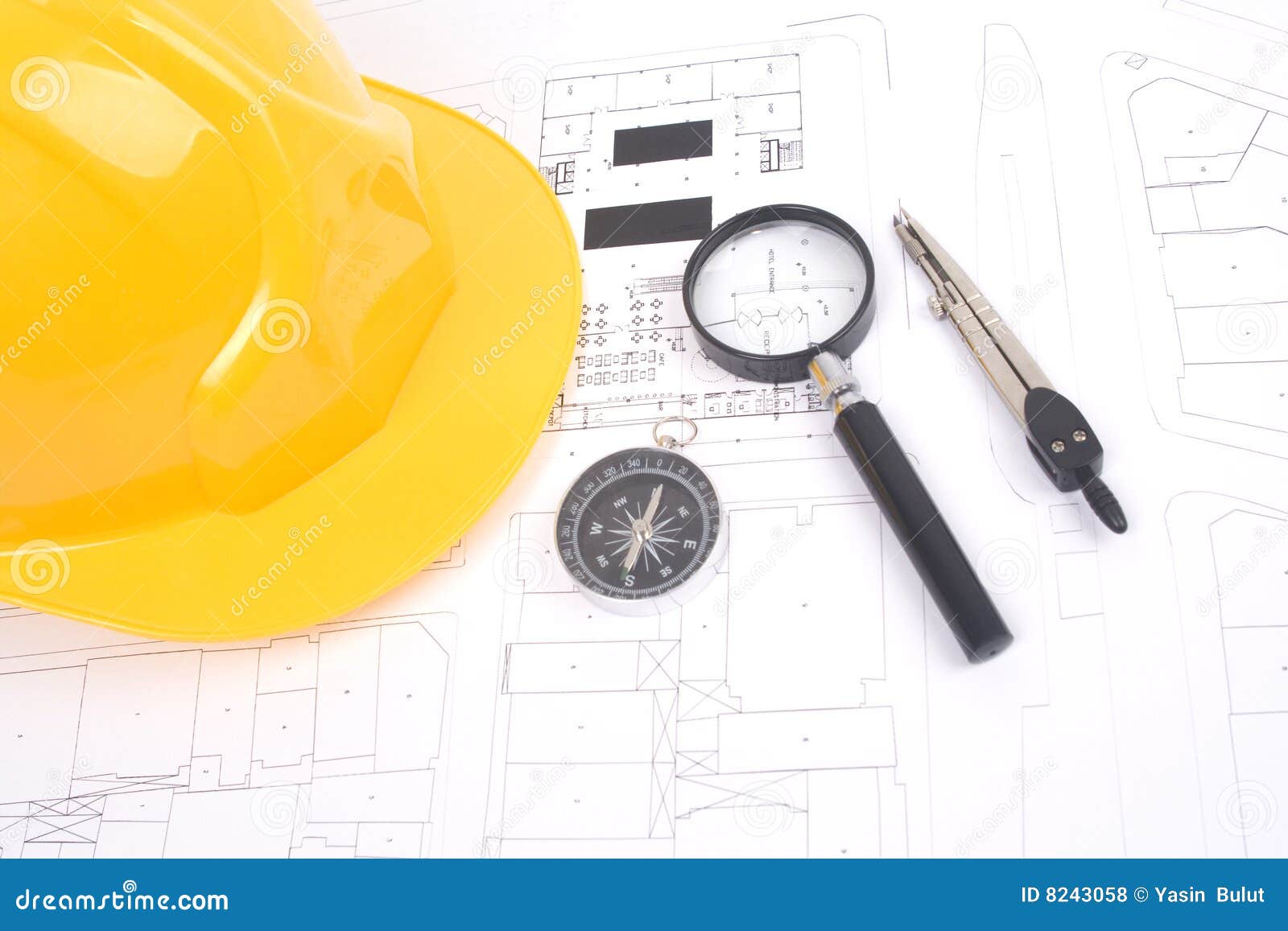 Architects Plans and Instruments Stock Photo - Image of danger, site ...