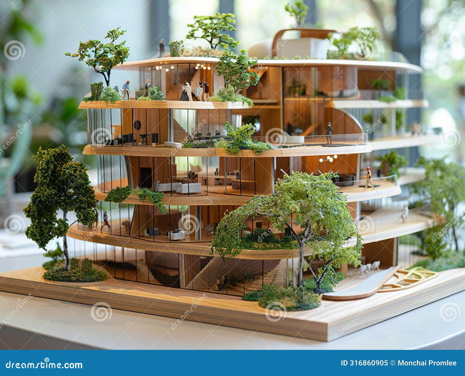 Architects Presenting A Model Of A Modular Construction Project ...