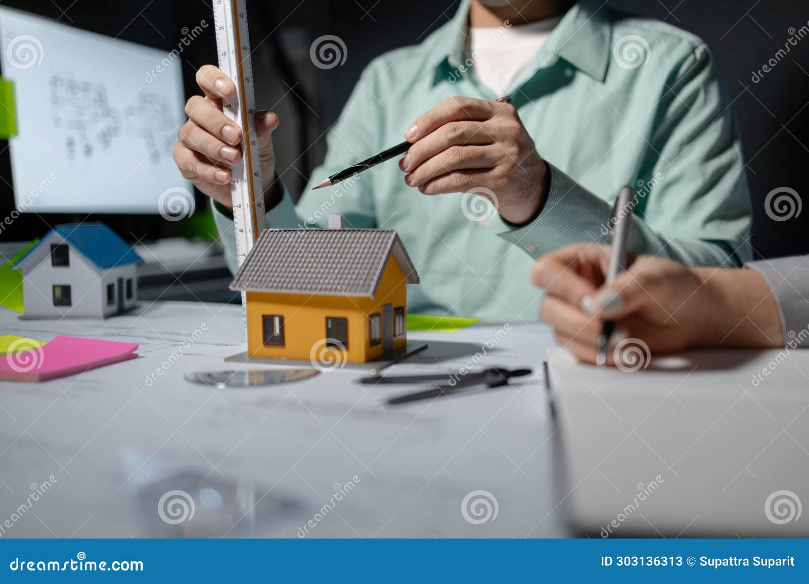 Architects are Reviewing Plans Together, Construction and Structure of ...