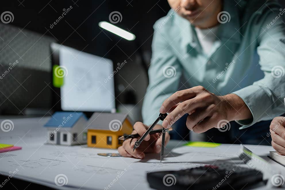 Architects are Reviewing Plans Together, Construction and Structure of ...