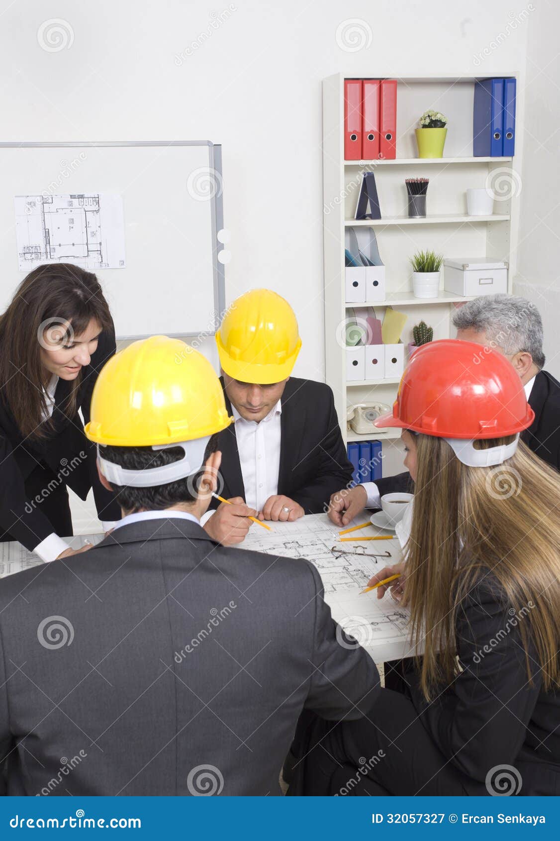 Architects Sitting at Table Stock Image - Image of engineer, meeting ...