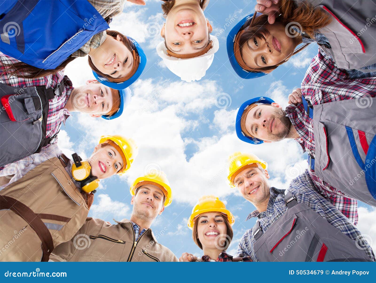 Architects Standing in Huddle Against Sky Stock Image - Image of ...