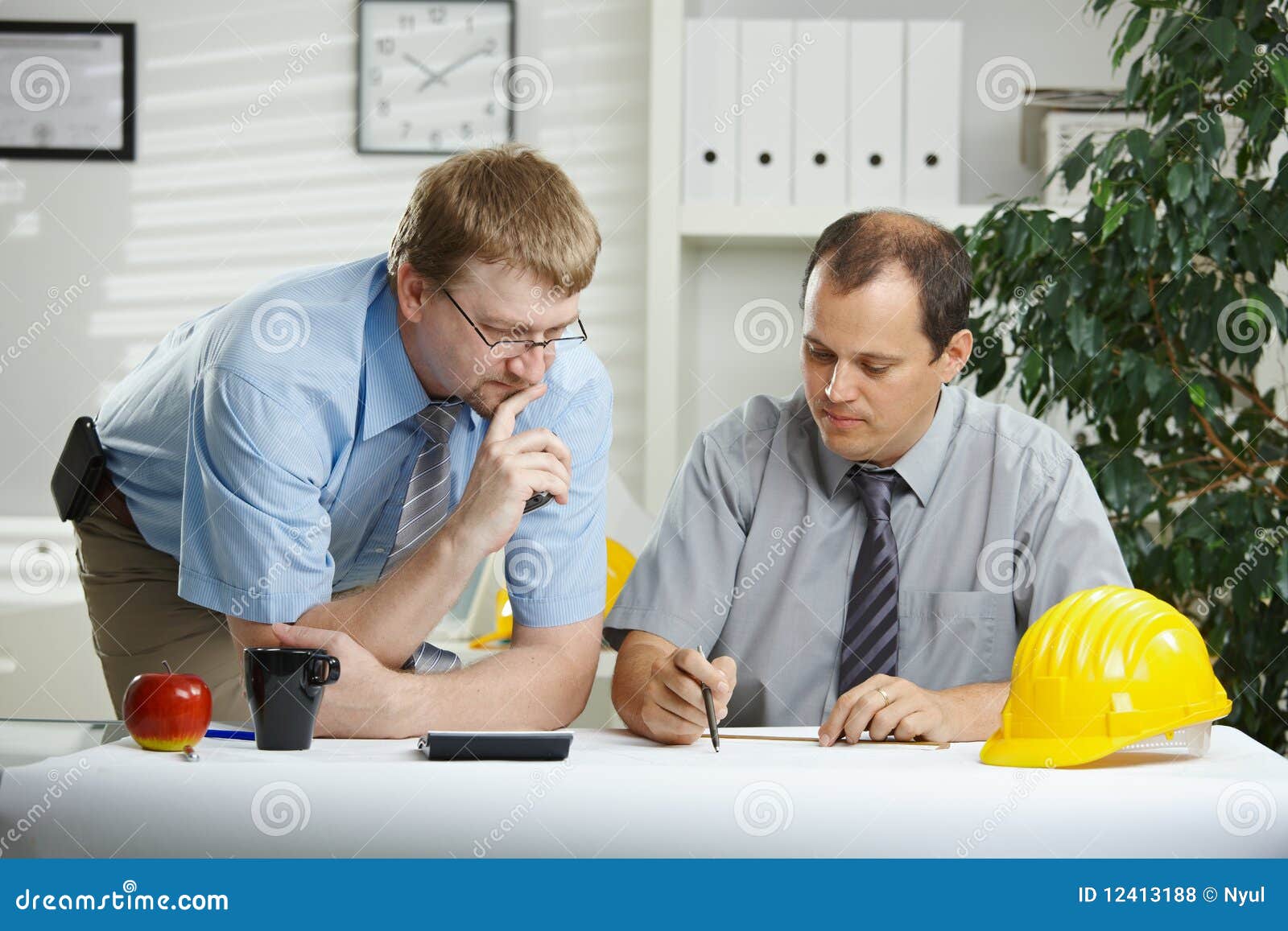 Architects Talking at Office Stock Photo - Image of communication ...