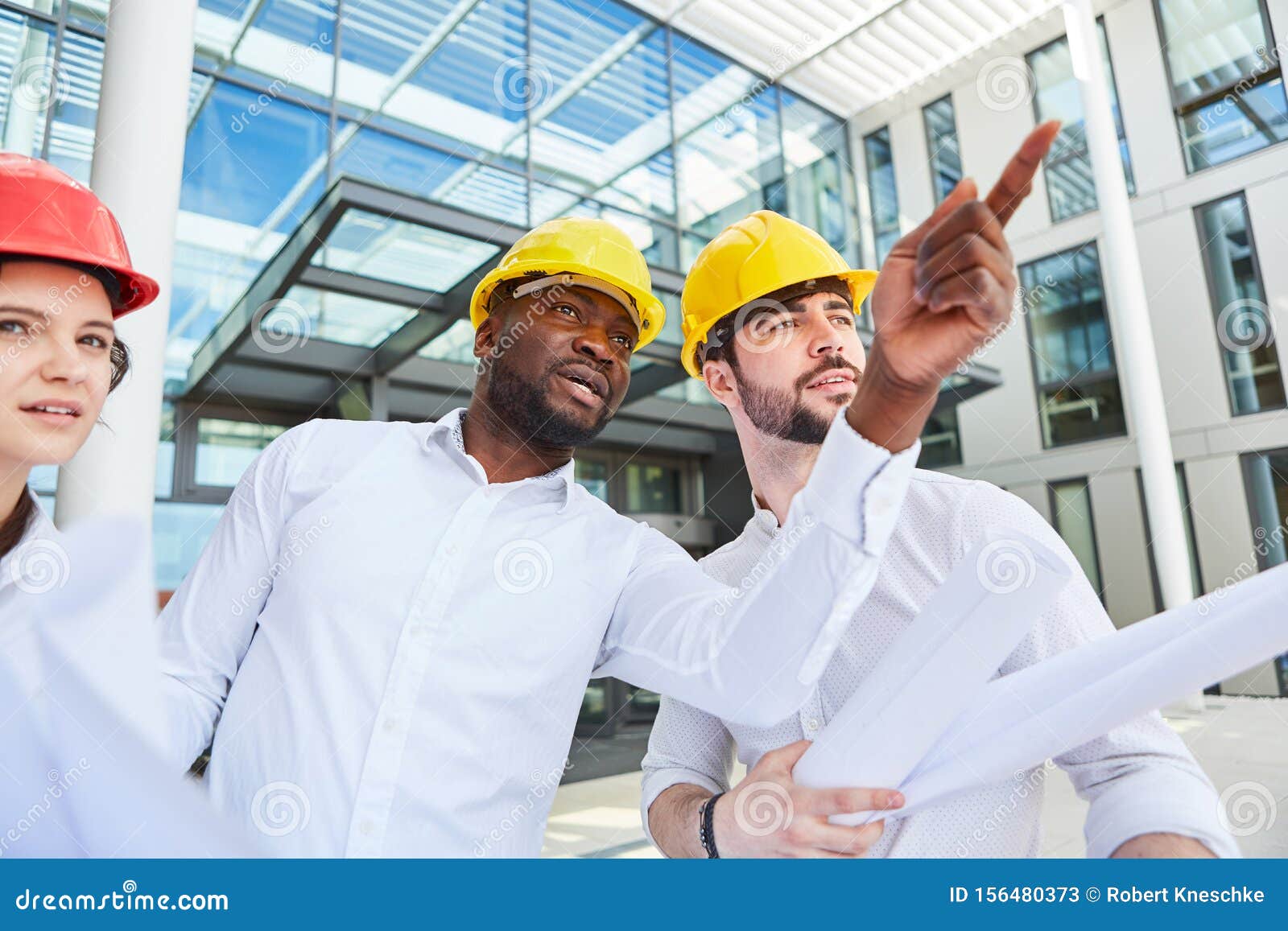Architects Team at a Construction Project Stock Image - Image of ...