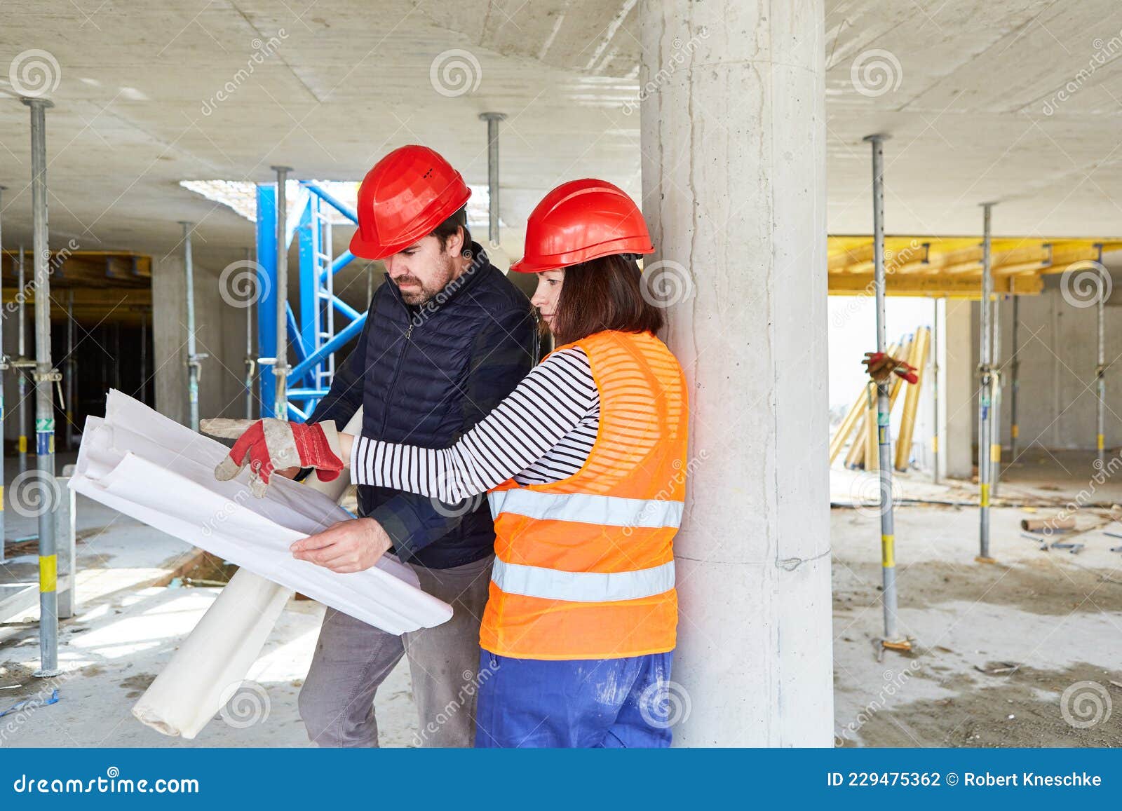 Architects Team on the New Building Site in the Shell Stock Photo ...