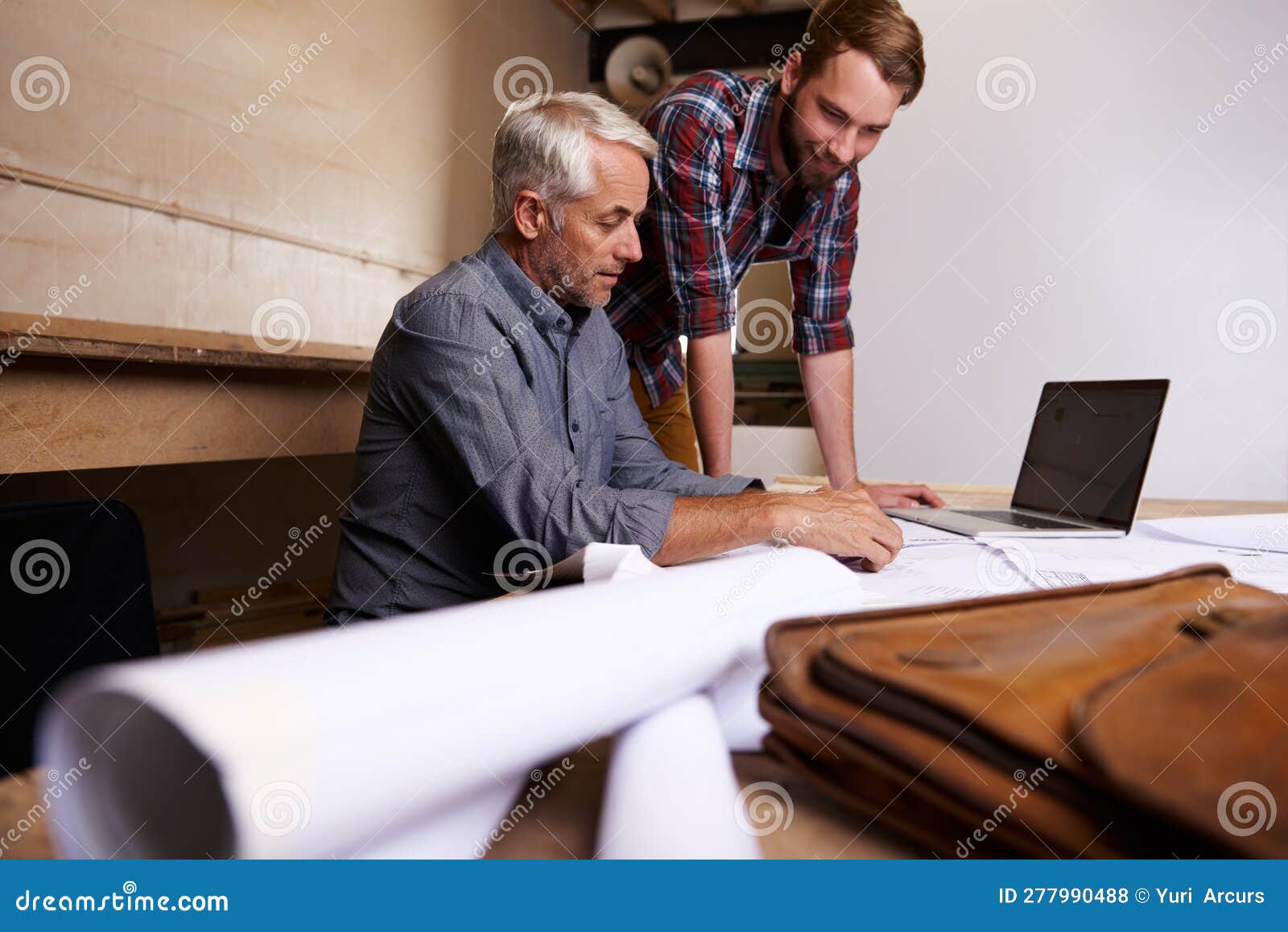 Engineer Father Is Explaining To His Little Son An Operation And ...