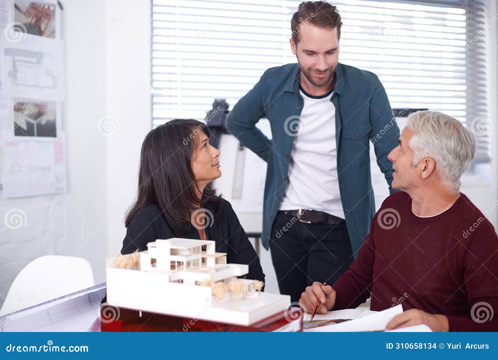 Architects, Teamwork and Planning with Building Model, 3d Design and ...