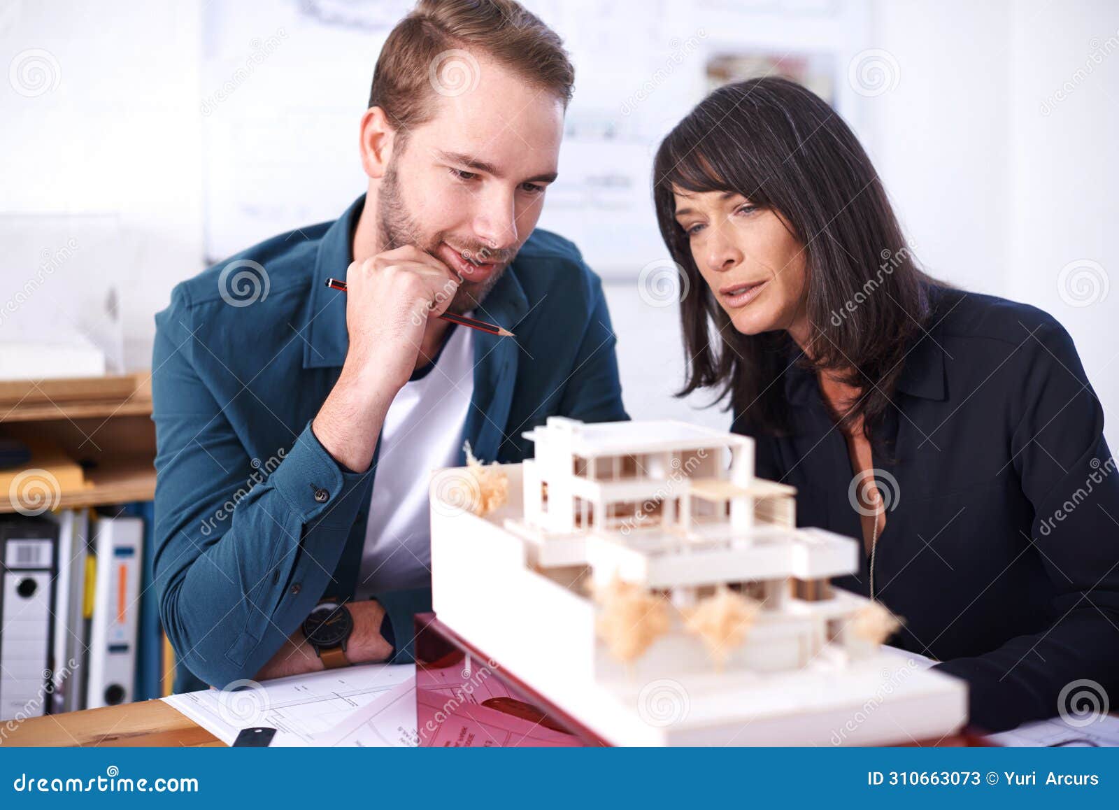 Architects, Teamwork and Smile with Building Model, 3d Design and ...