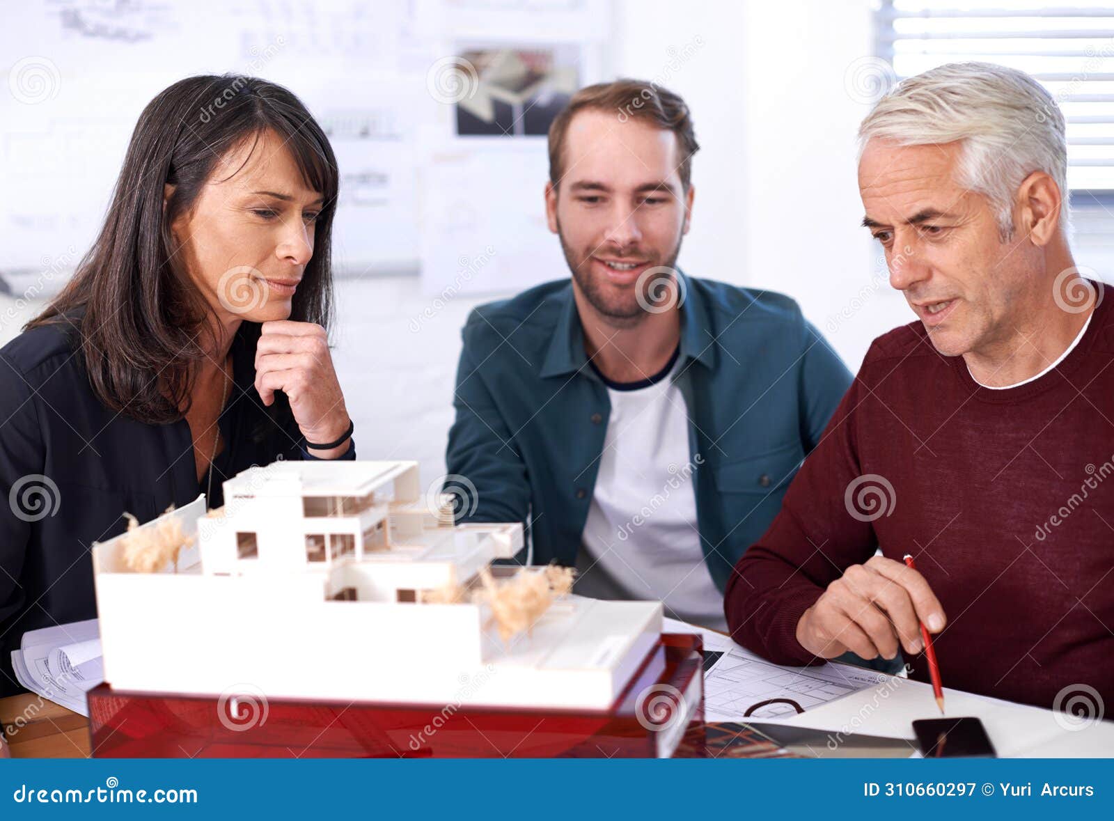 Architects, Teamwork and Thinking with Building Model, 3d Design and ...