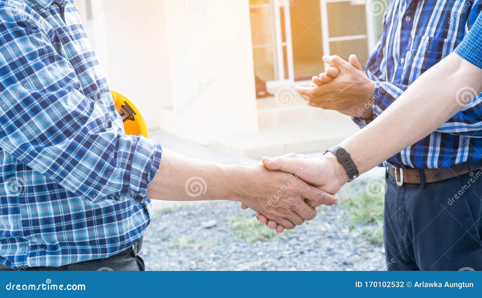 Architects, Two Engineers Join Hands To Do Construction Stock Photo ...