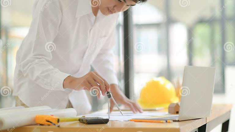 Architects Use Compasses To Design and Plan Building Construction for Clients Stock Image ...