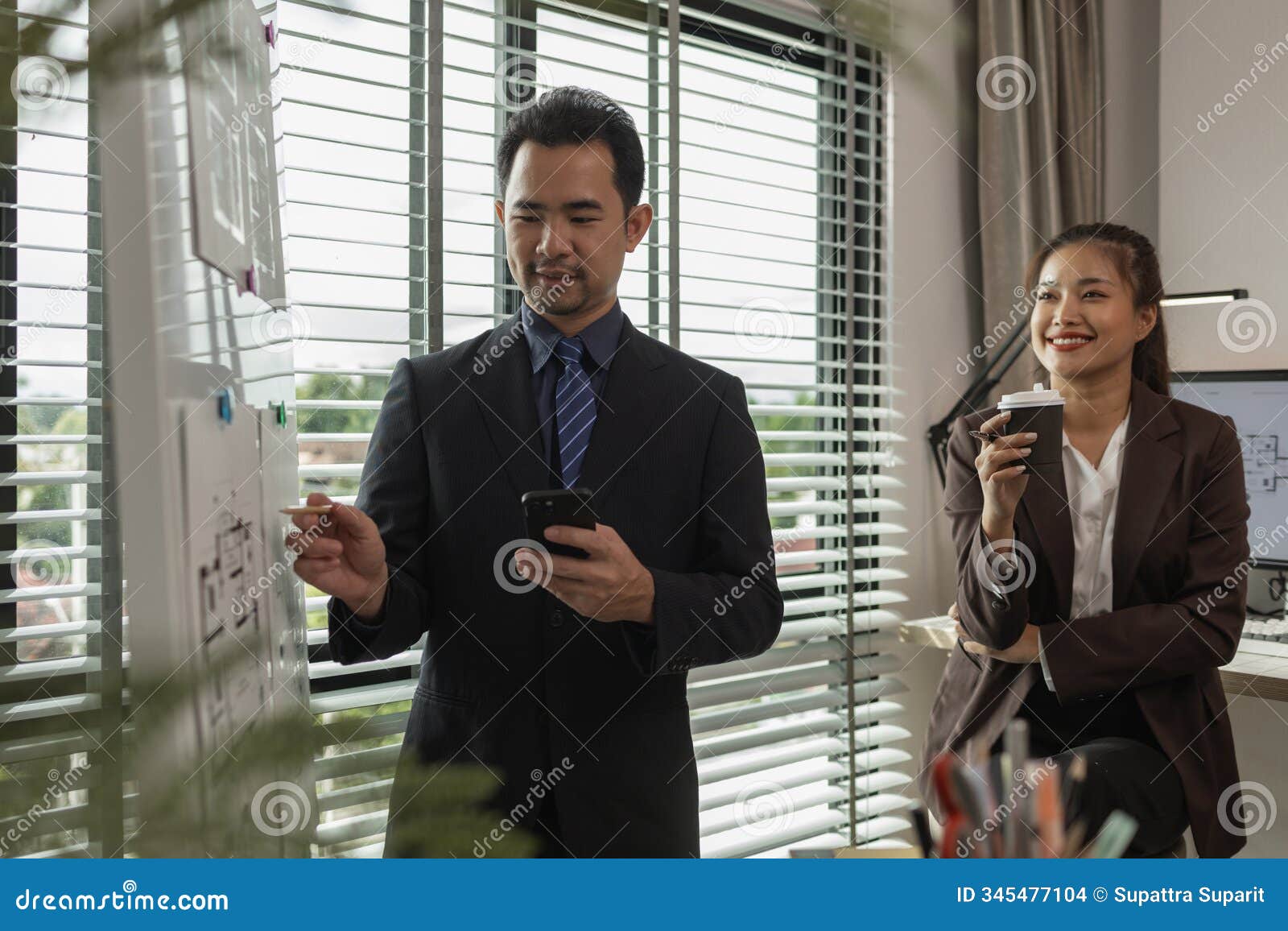 Architects Work with Engineers and Contractors in the Office To Check ...