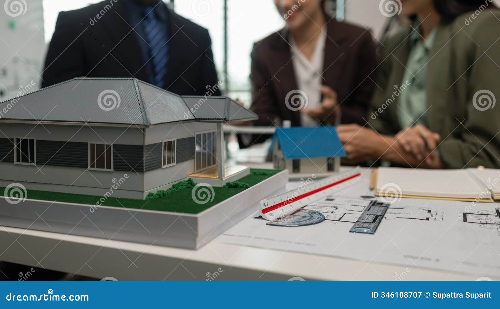 Architects Work with Engineers and Contractors in the Office To Check ...