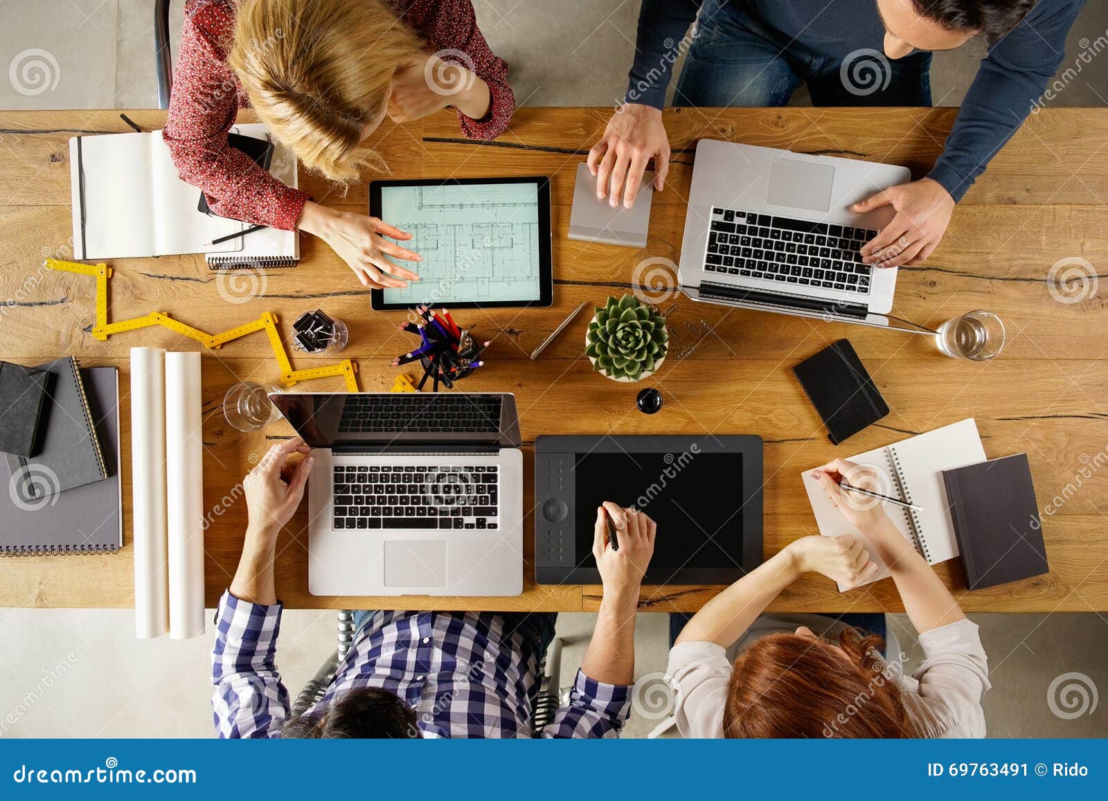 Architects at work stock image. Image of discussion, technology - 69763491