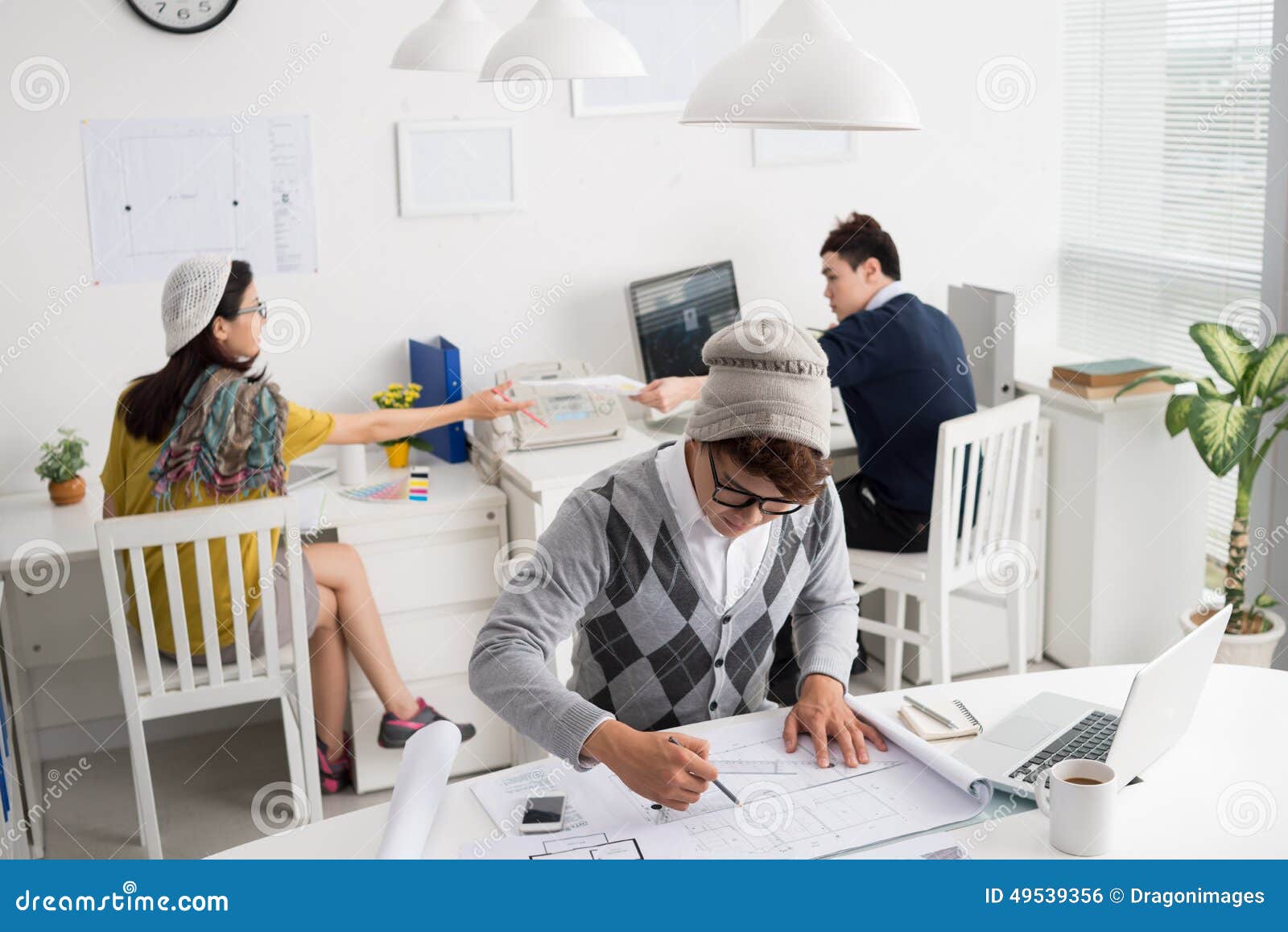 Architects at work stock photo. Image of working, renovation - 49539356