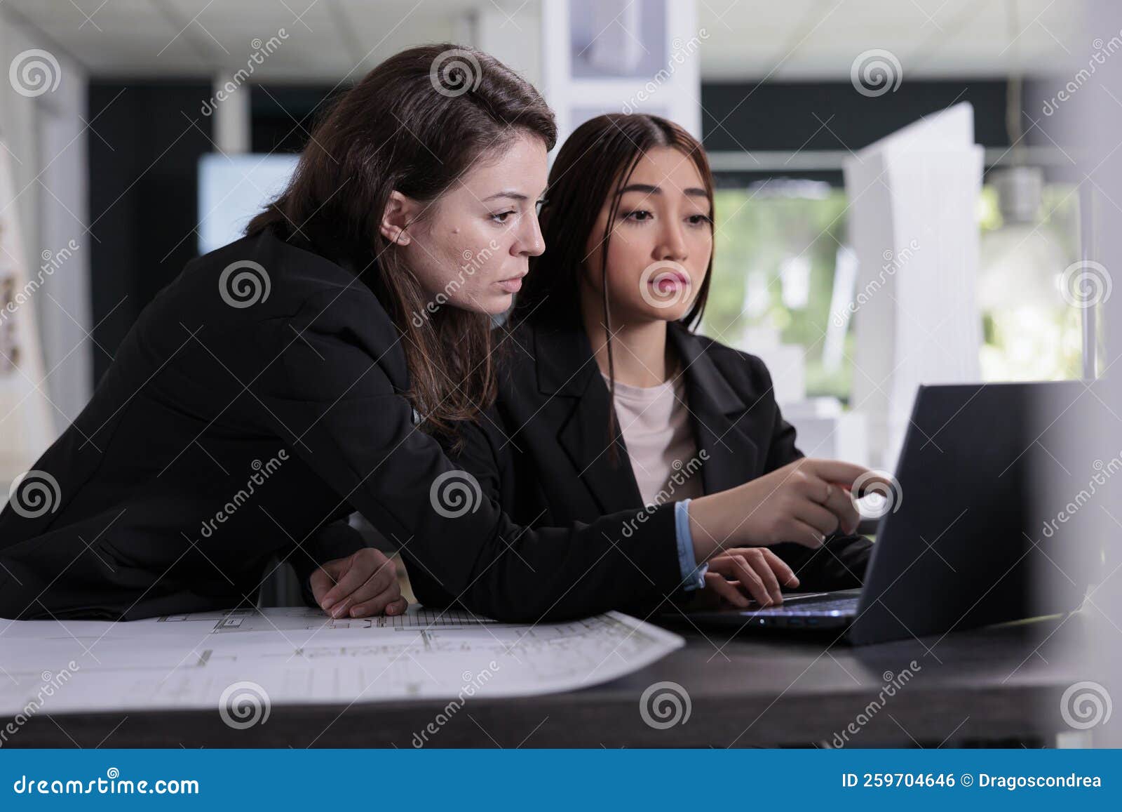 Architects Working with Cad Software, Discussing Architectural ...