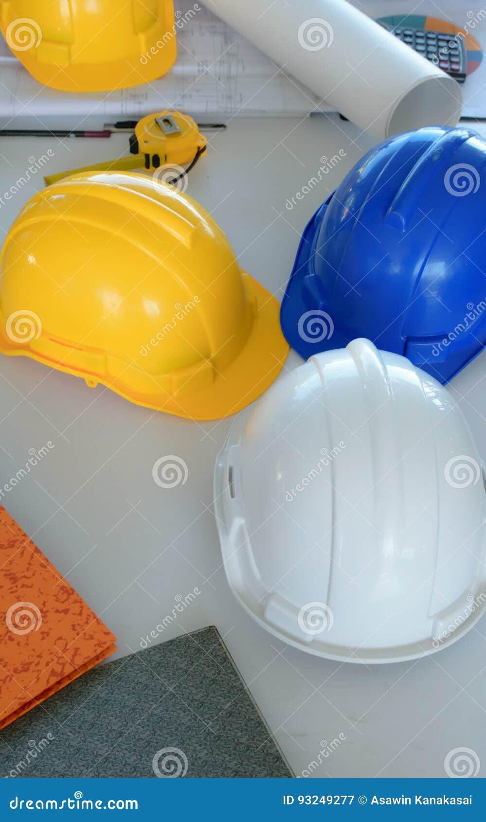 Top View Of Architects Table With Stuff Of Modern House With Mat Stock ...