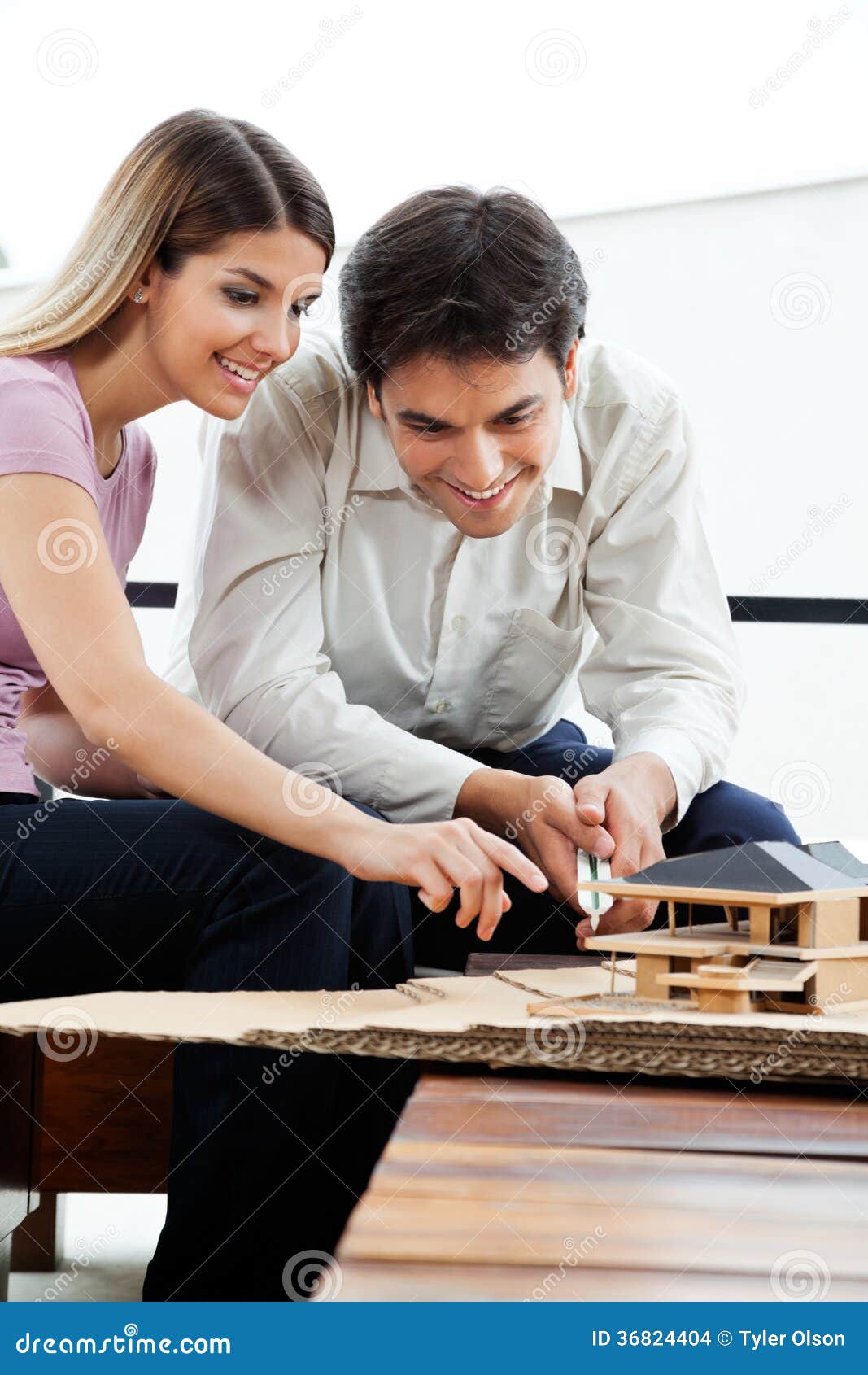 Architects Working House Model Stock Photo - Image of assignment ...
