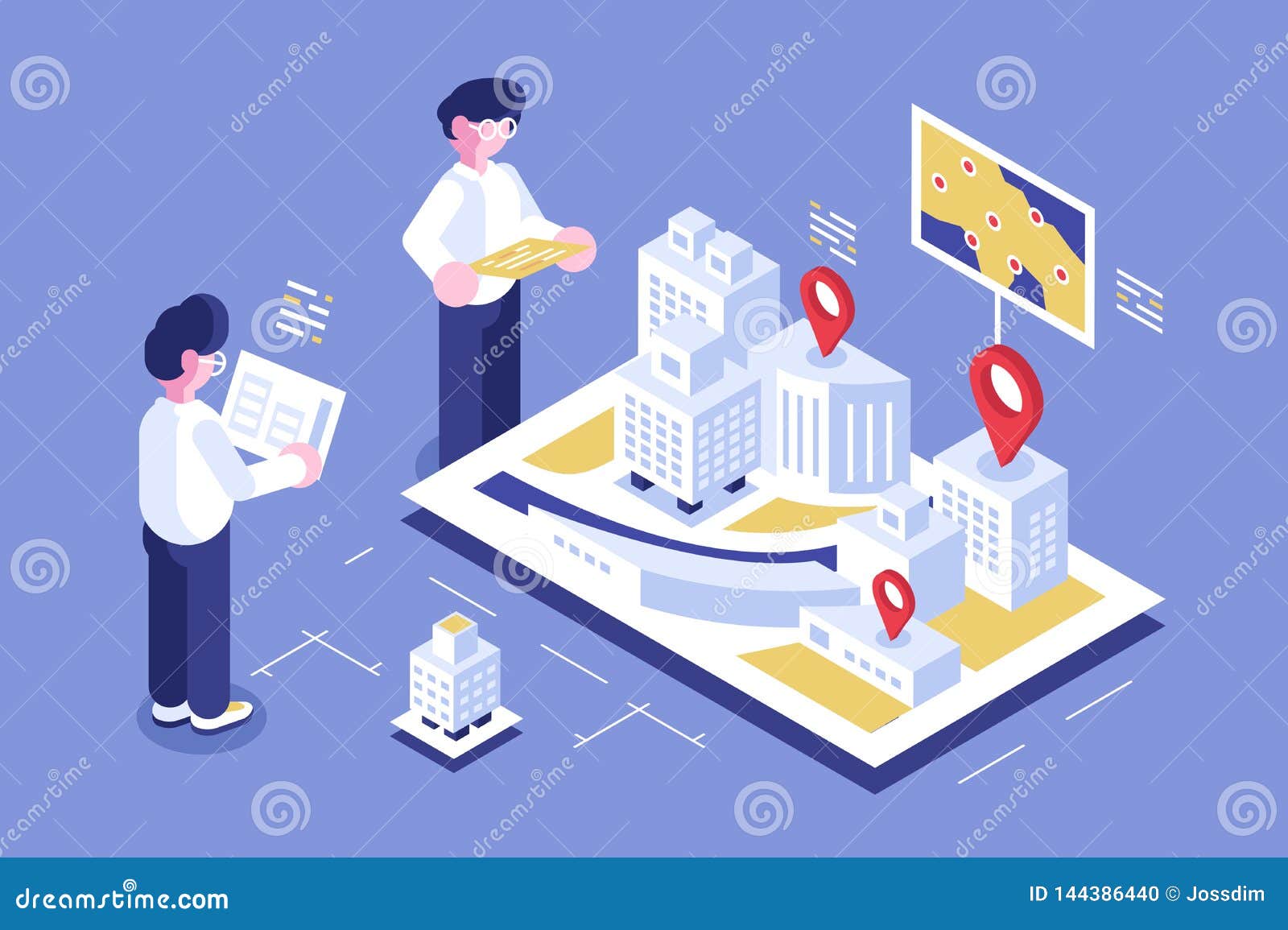 Architects Working at New Building Project Stock Vector - Illustration ...