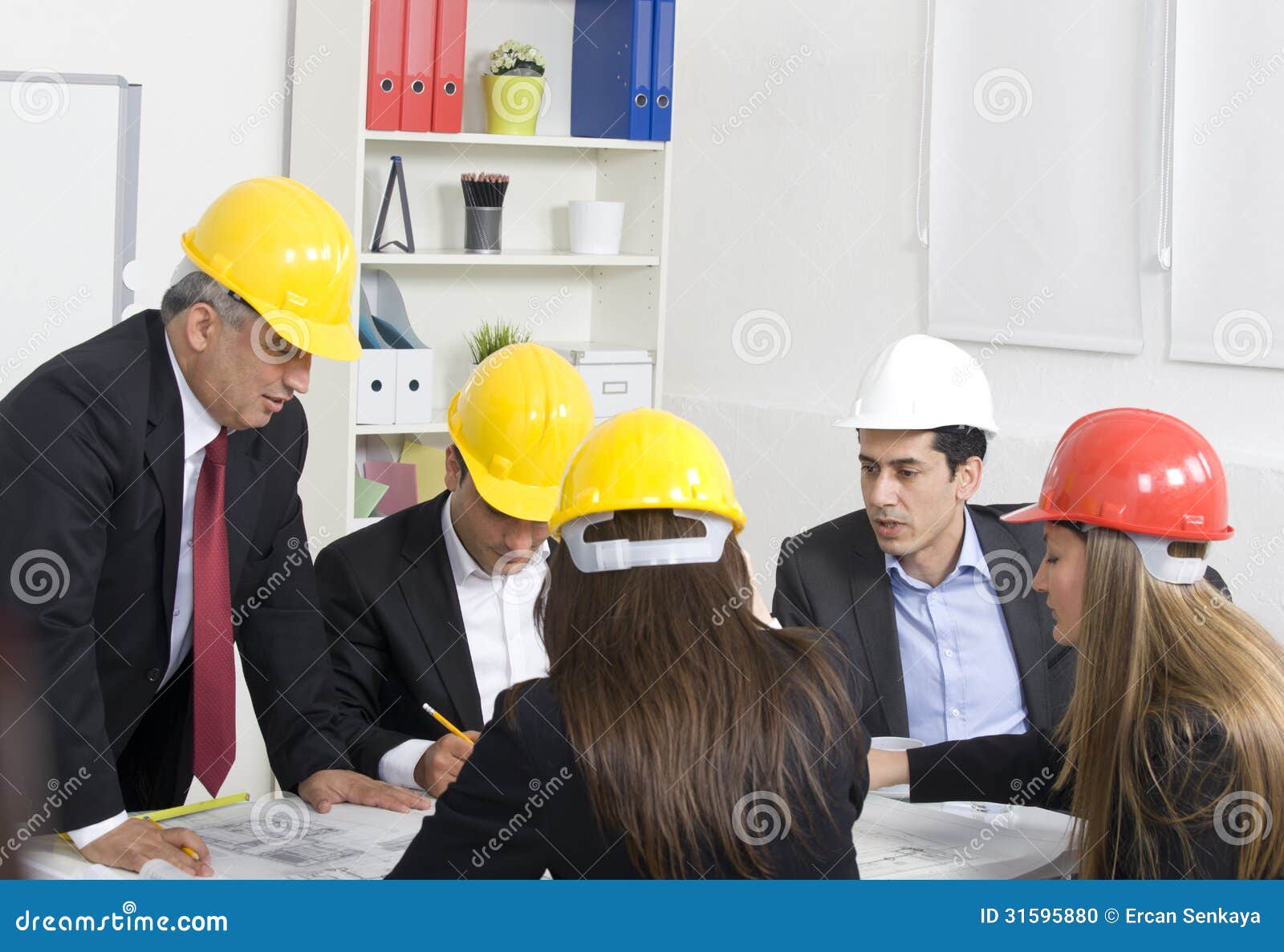 Architects Working in Office on Stock Photo - Image of business ...