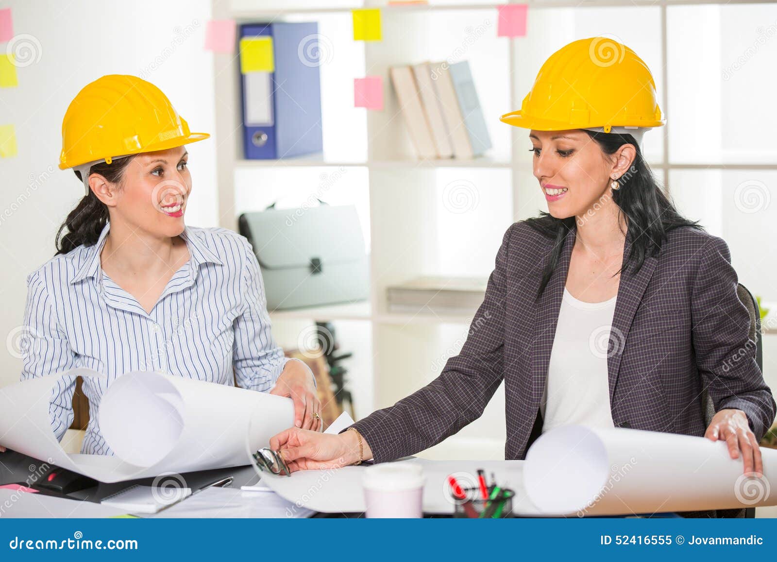 Architects Working in Office on Construction Project. Stock Image ...