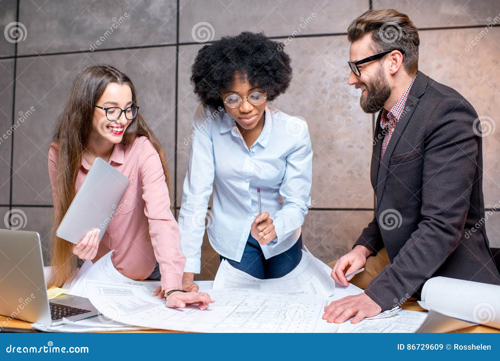 Architects Working at the Office Stock Image - Image of designers ...