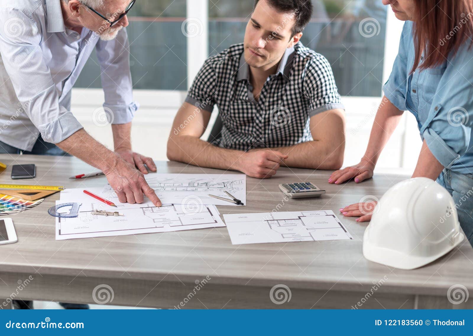 Architects Working on Plans Stock Photo - Image of house, design: 122183560
