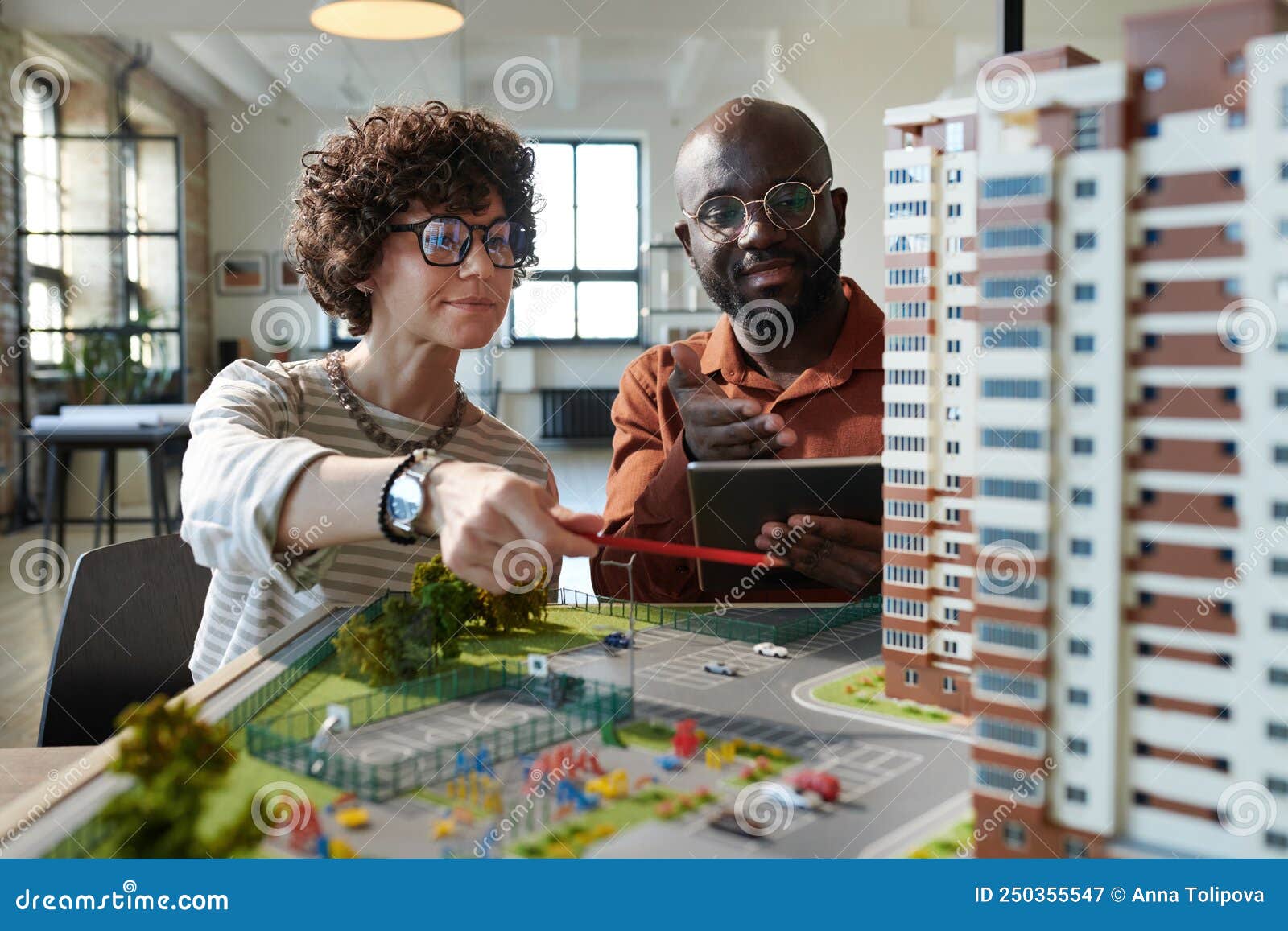 Architects Working in Team with Construction Project Stock Image ...