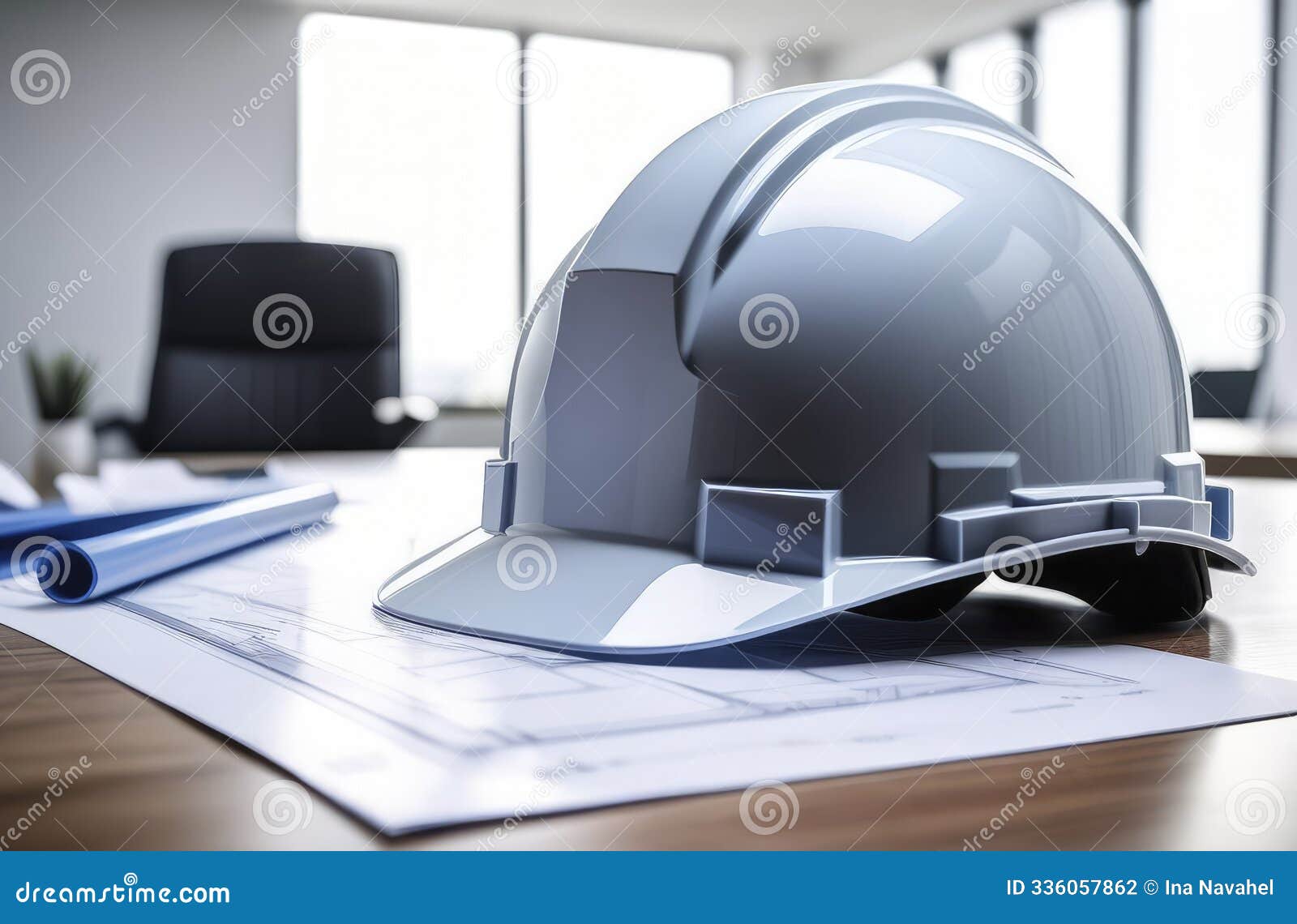 Architects Workplace - Architectural Tools, Blueprints, Helmet ...