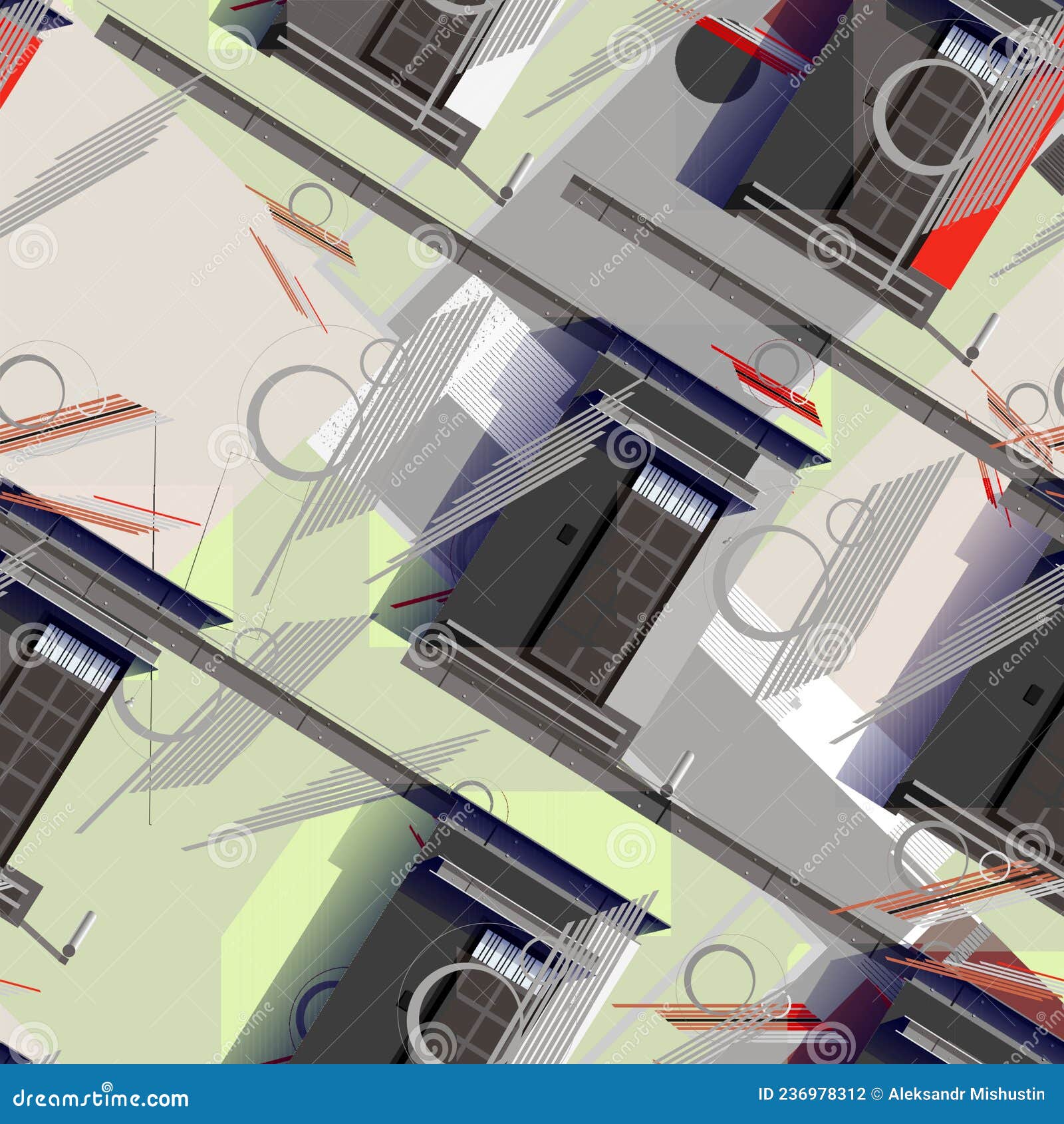 Architectura Seamless Pattern Stock Illustration - Illustration of ...