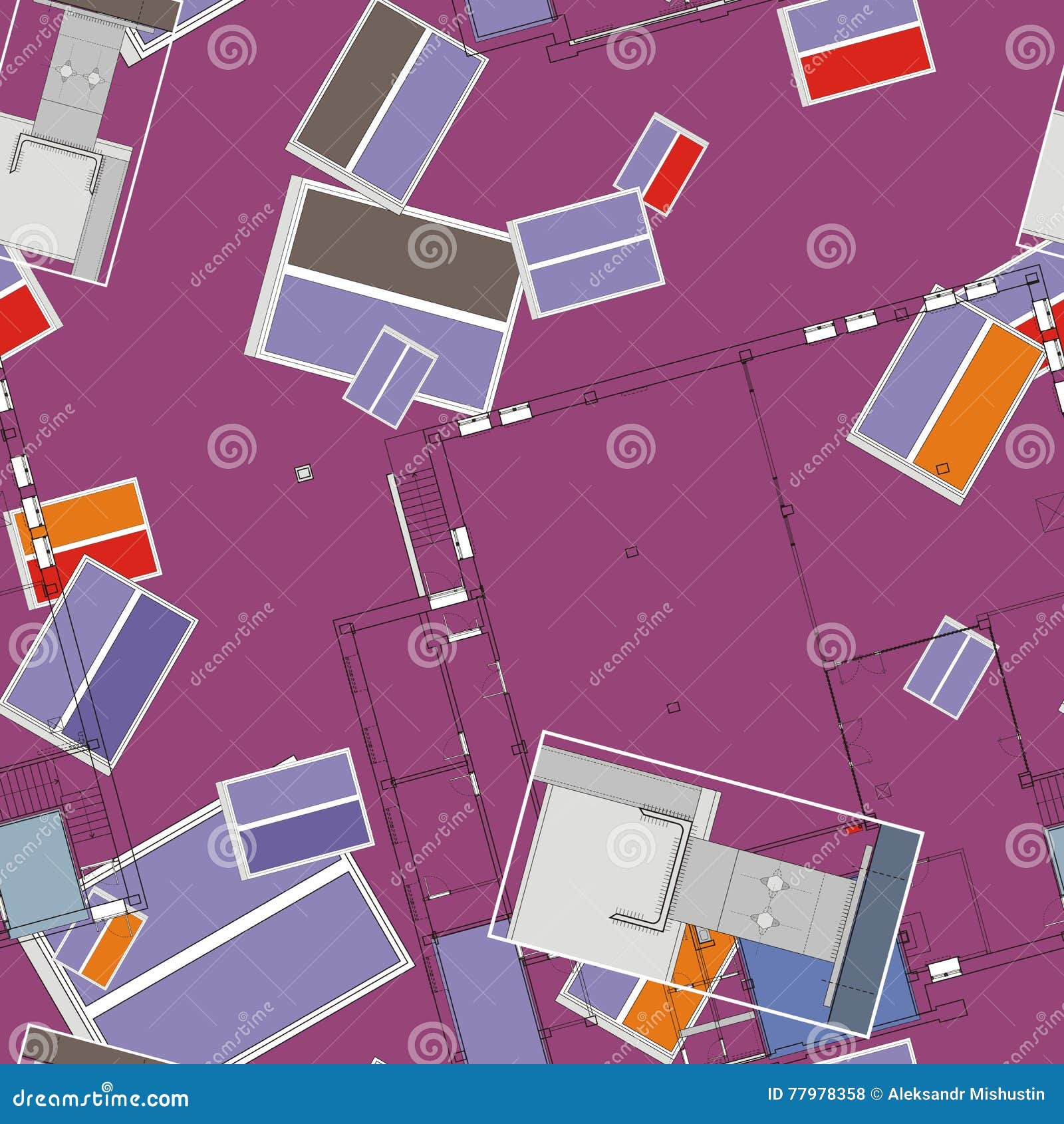 Architectura Seamless Pattern Stock Vector - Illustration of chair ...