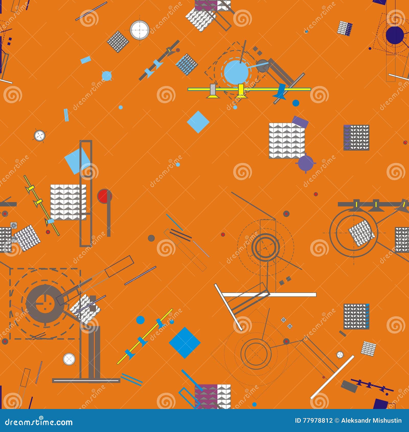 Architectura Seamless Pattern Stock Vector - Illustration of technical ...