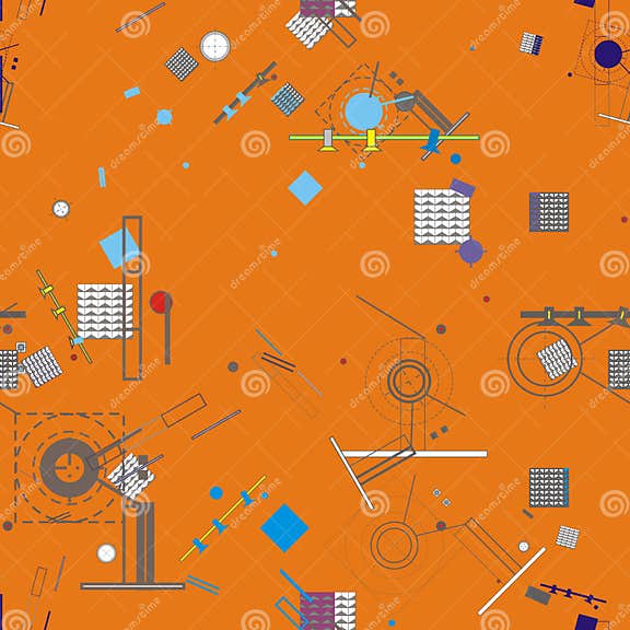 Architectura Seamless Pattern Stock Vector - Illustration of technical ...