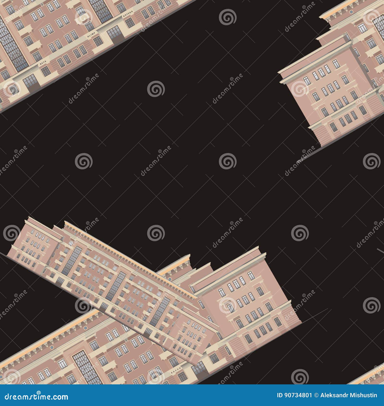 Architectura Seamless Pattern Stock Vector - Illustration of interior ...