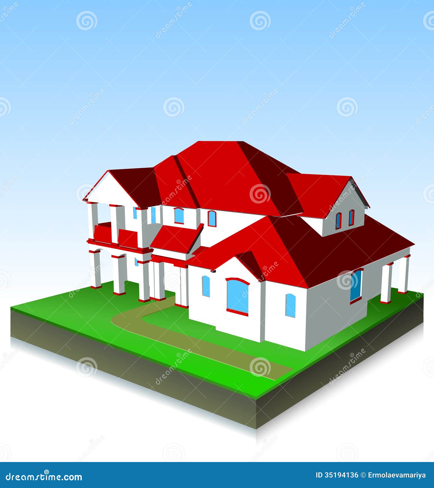 Architecturaal Huis. Vector Technisch Trekt Vector Illustratie ...