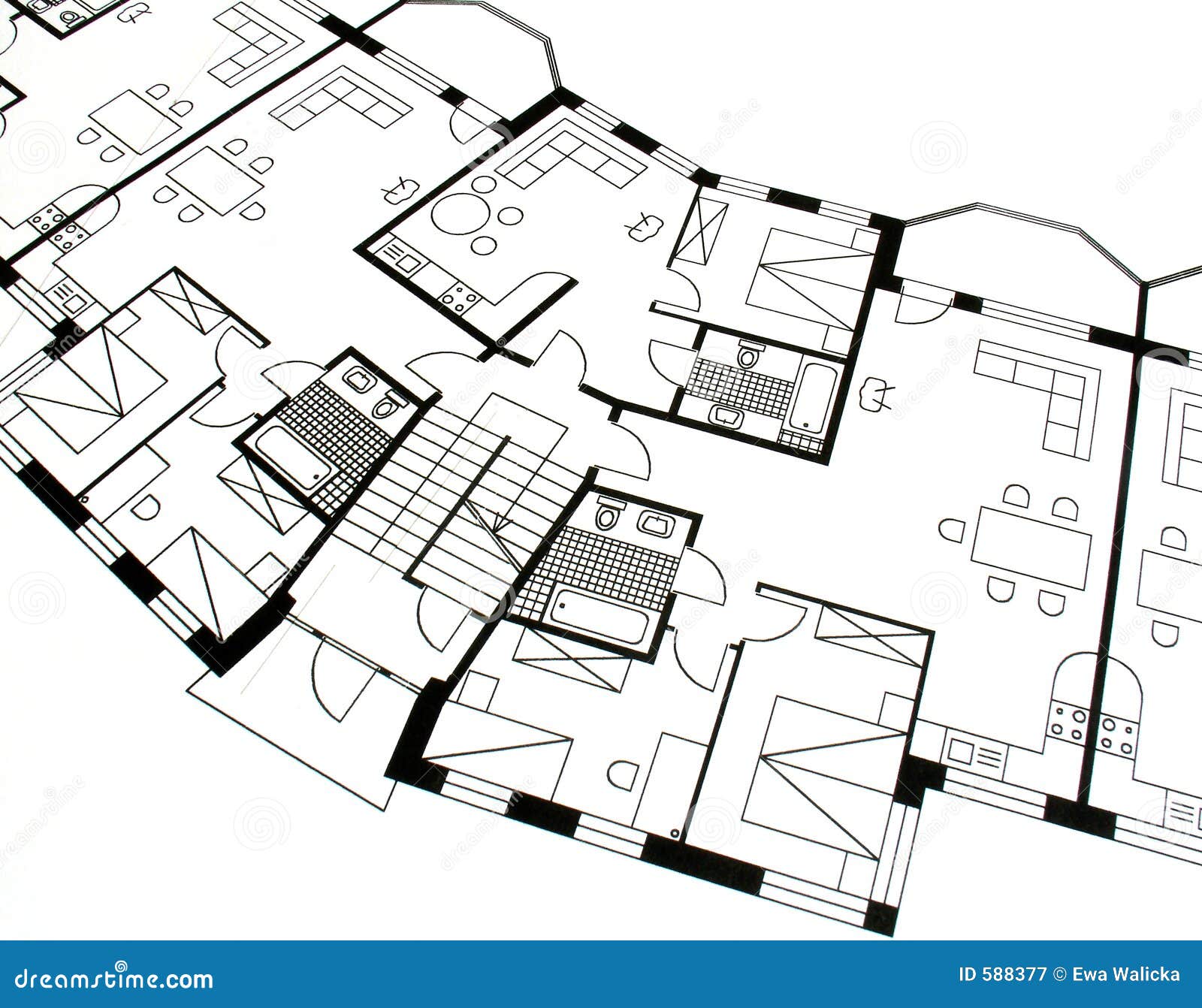 Architecturaal plan stock afbeelding. Image of diagram - 588377