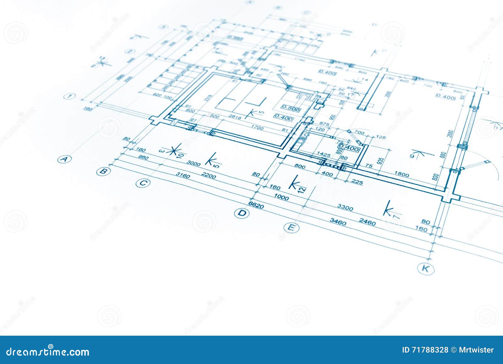 Architecturaal Project, De Blauwdruk Van Het Vloerplan, Bouwplan, Stock ...
