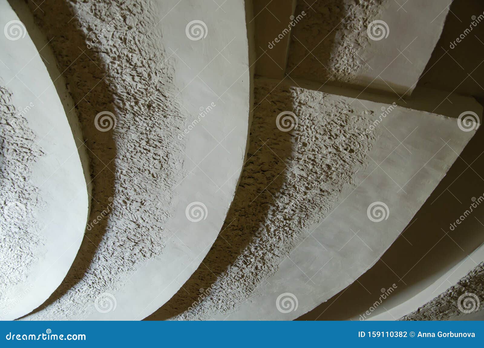 Abstract Architectural Interior Detail Background of Curved Shapes ...