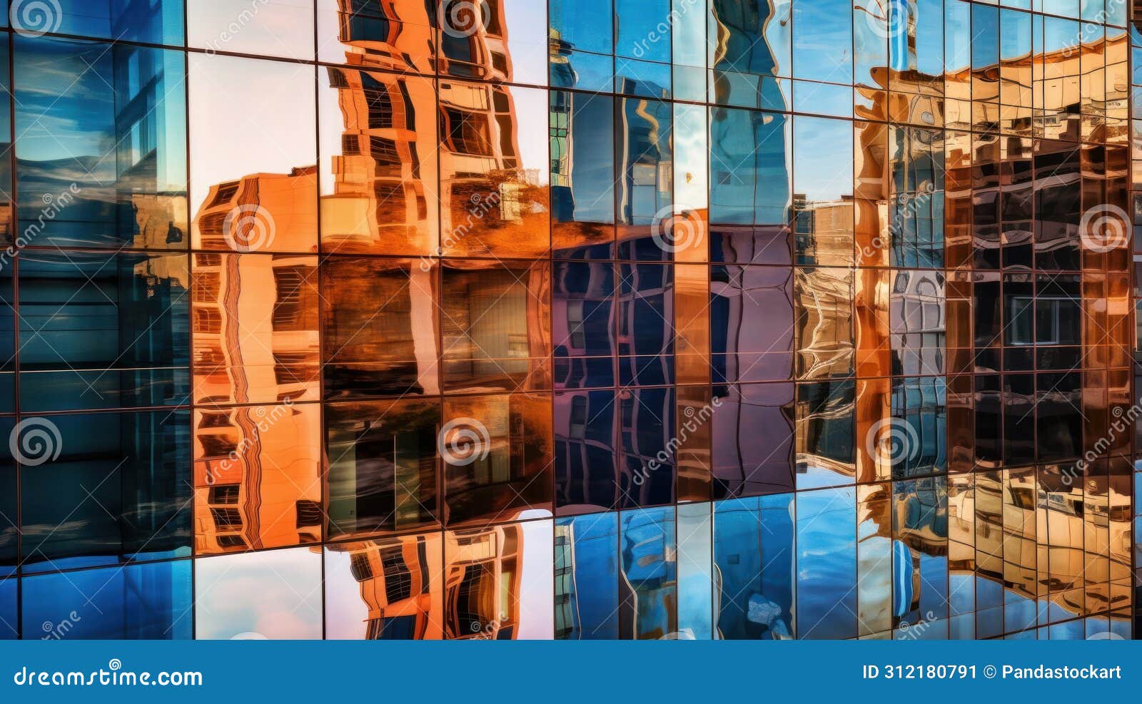Architectural Abstract Reflections in Mirrored Surfaces of Modern ...