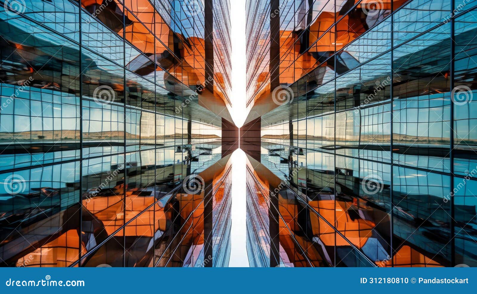 Architectural Abstract Reflection in Mirrored Surfaces of Modern ...