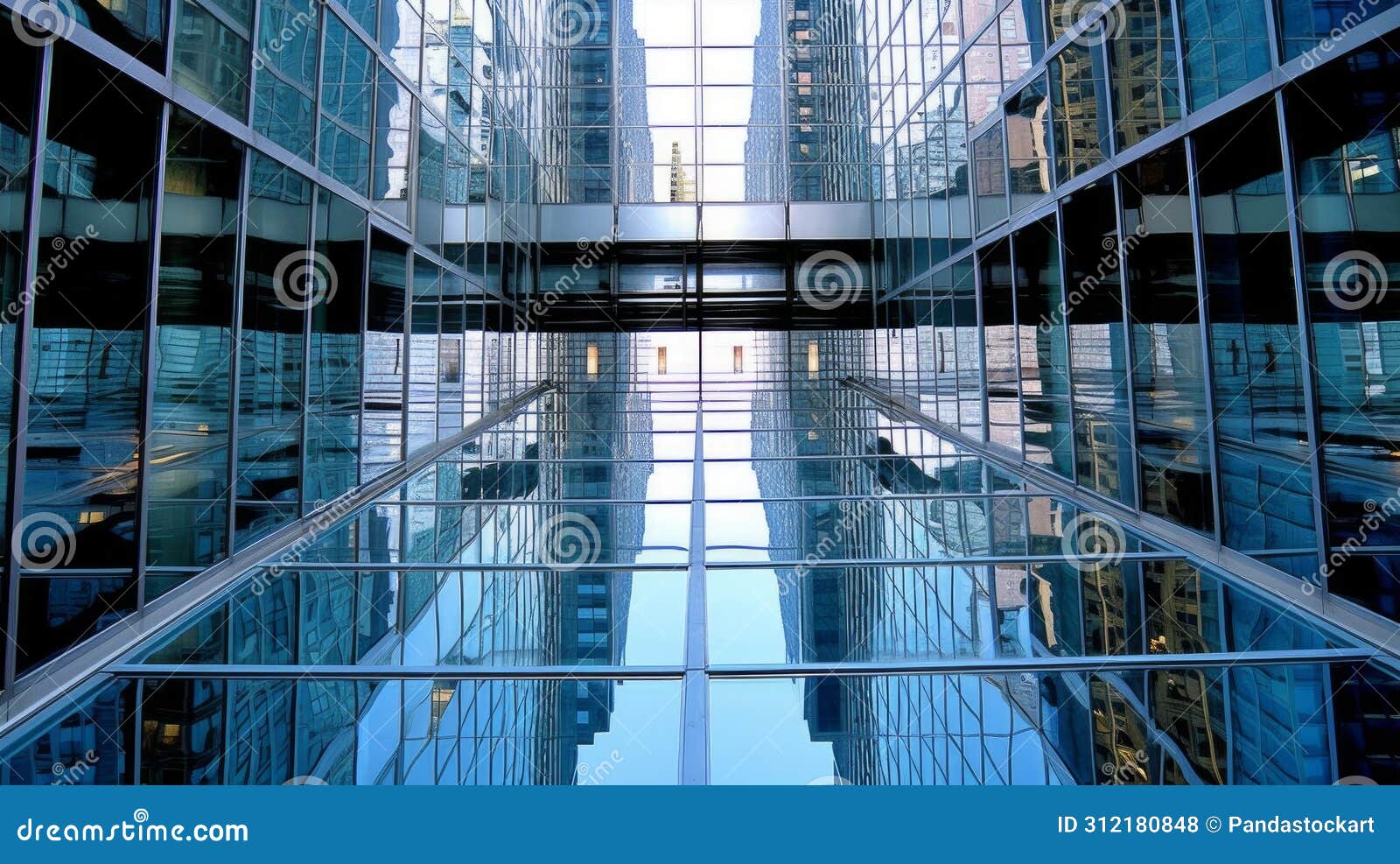 Architectural Abstract Reflections in Mirrored Surfaces of Modern ...