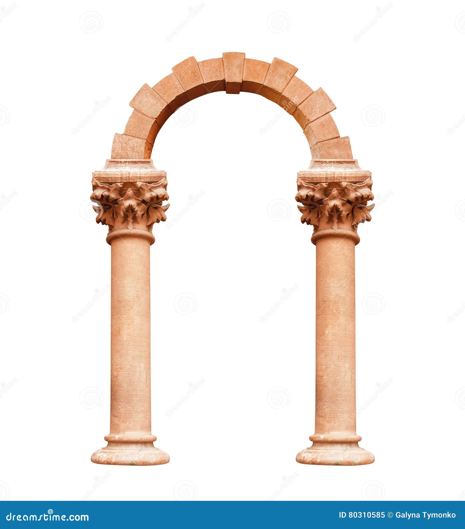 Architectural Ancient Arch Isolated on White Background Stock Image ...