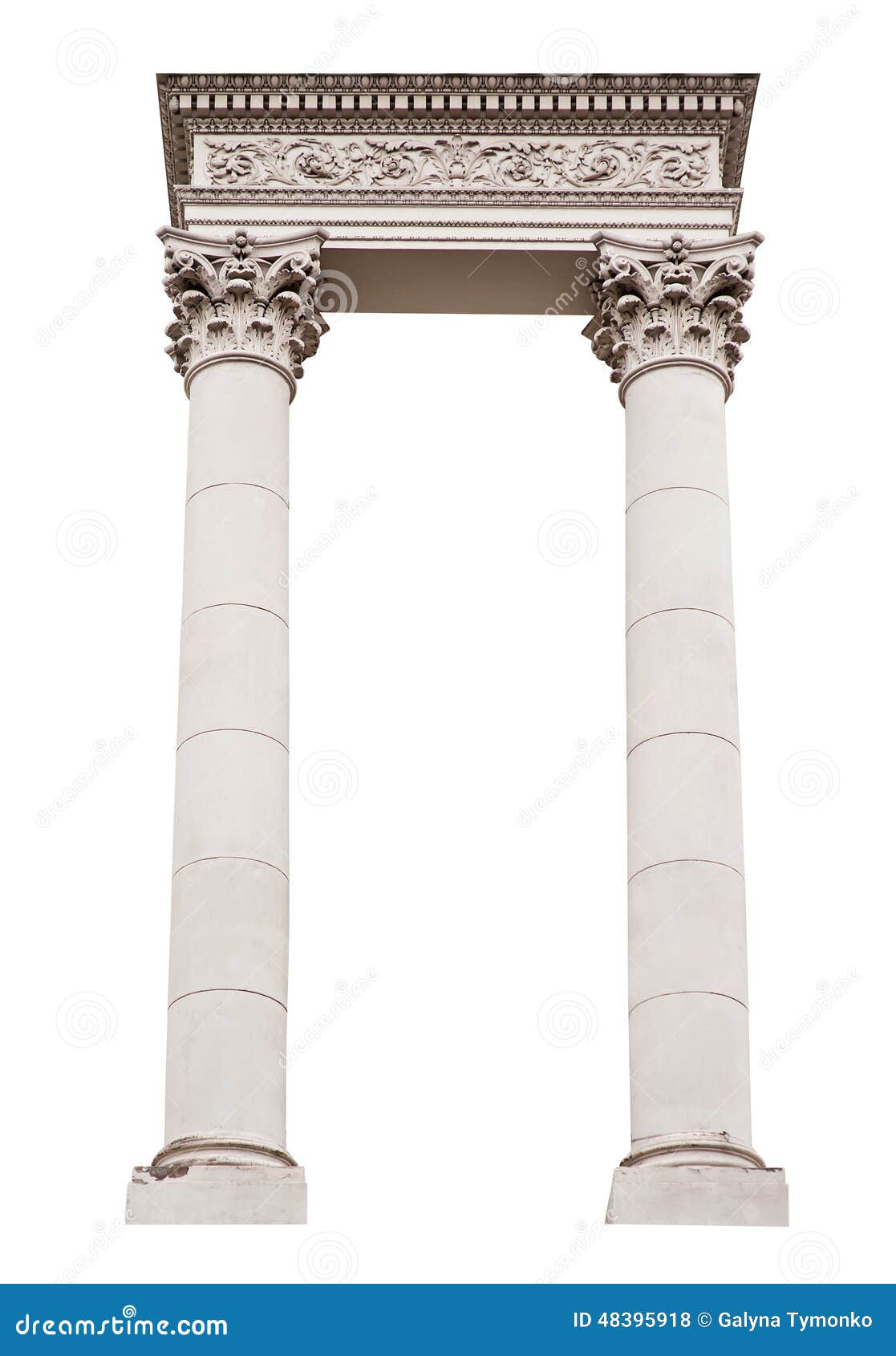 Architectural Arch Columns on a White Background Stock Photo - Image of ...