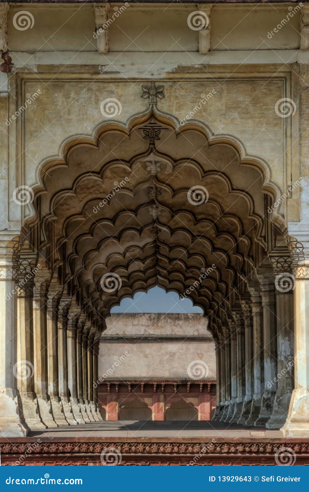 Architectural Arches in the Red Fort of Delhi Stock Image - Image of ...